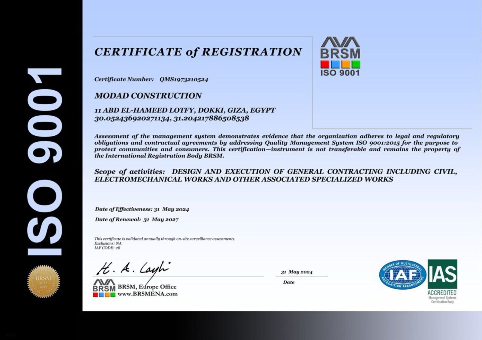 Quality Assurance – Modad Construction